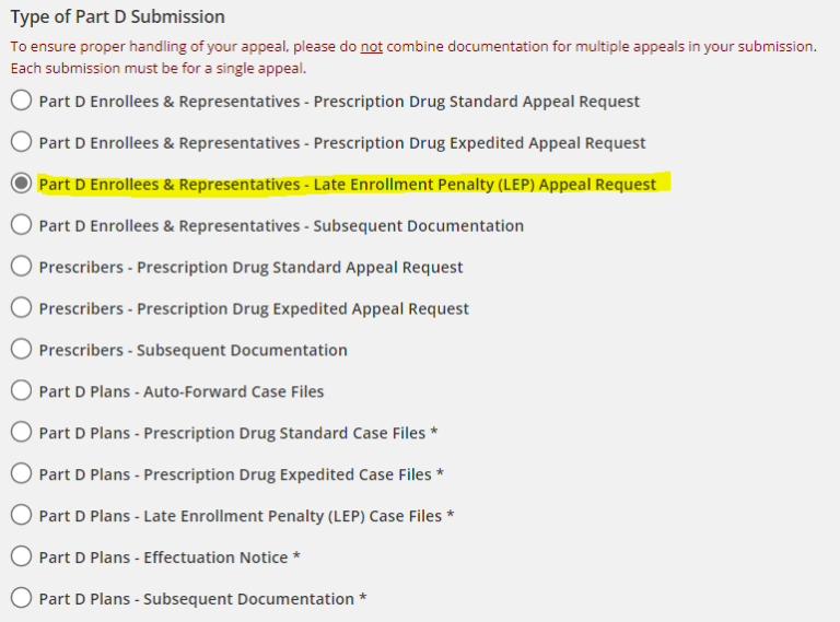 How to Appeal the Part D Late Enrollment Penalty Electronically ...